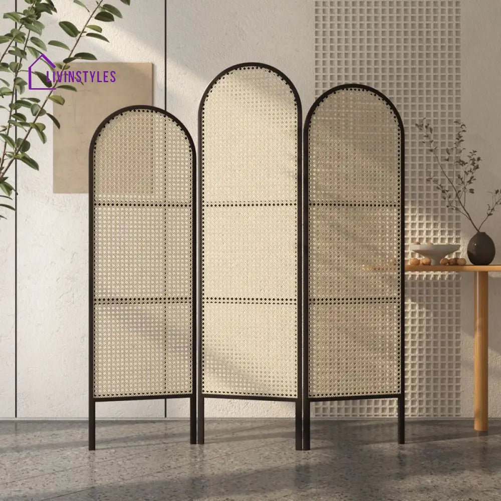 Adeline Wooden and Cane Weaving Room Partition for Living Room – LivIn ...