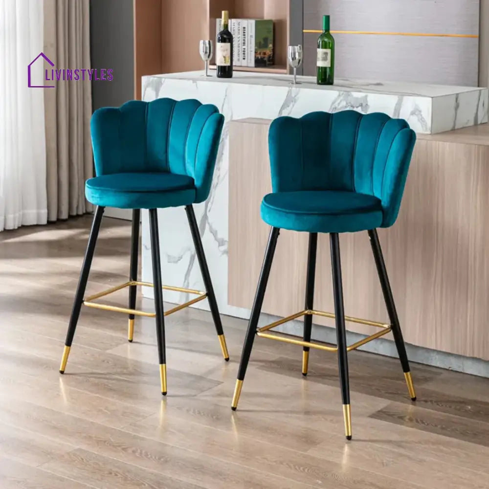 Anika Teal Color Flower Counter Stool – LivIn Styles