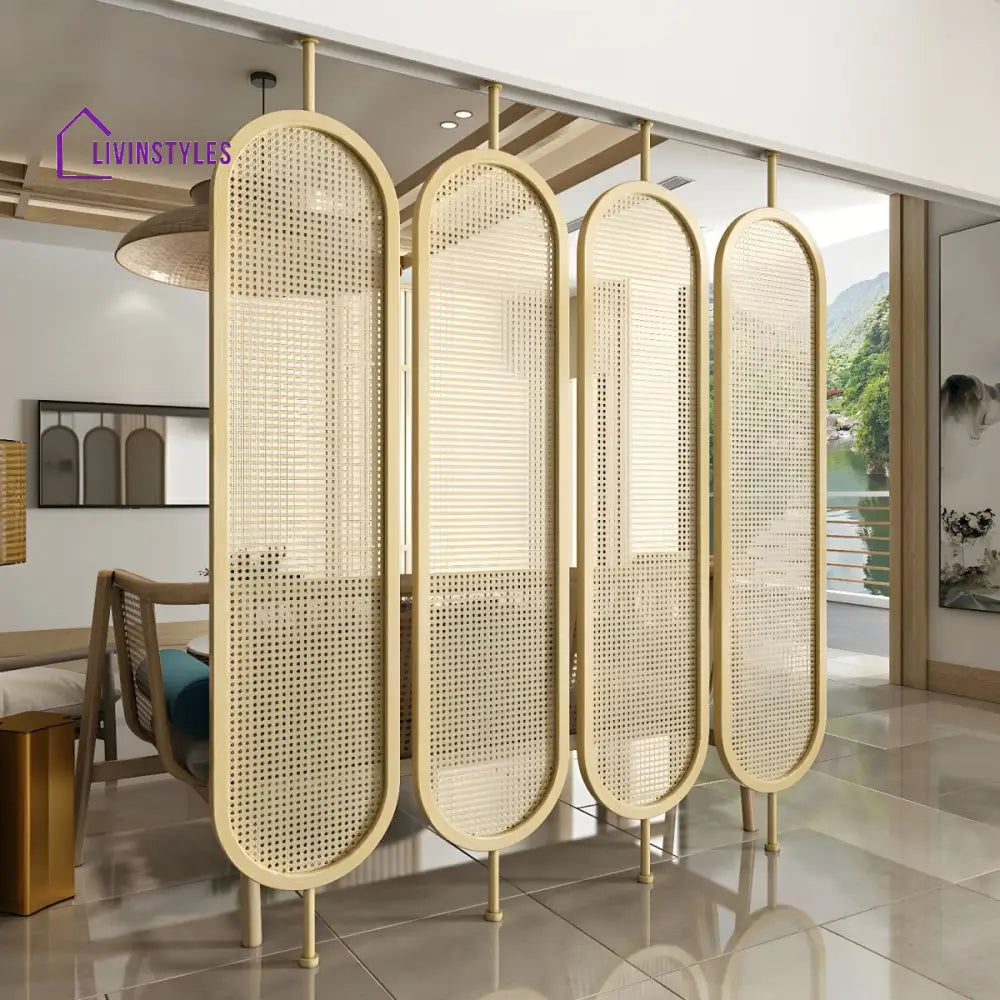 Aria Wooden and Cane Weaving Room Partition for Living Room – LivIn Styles