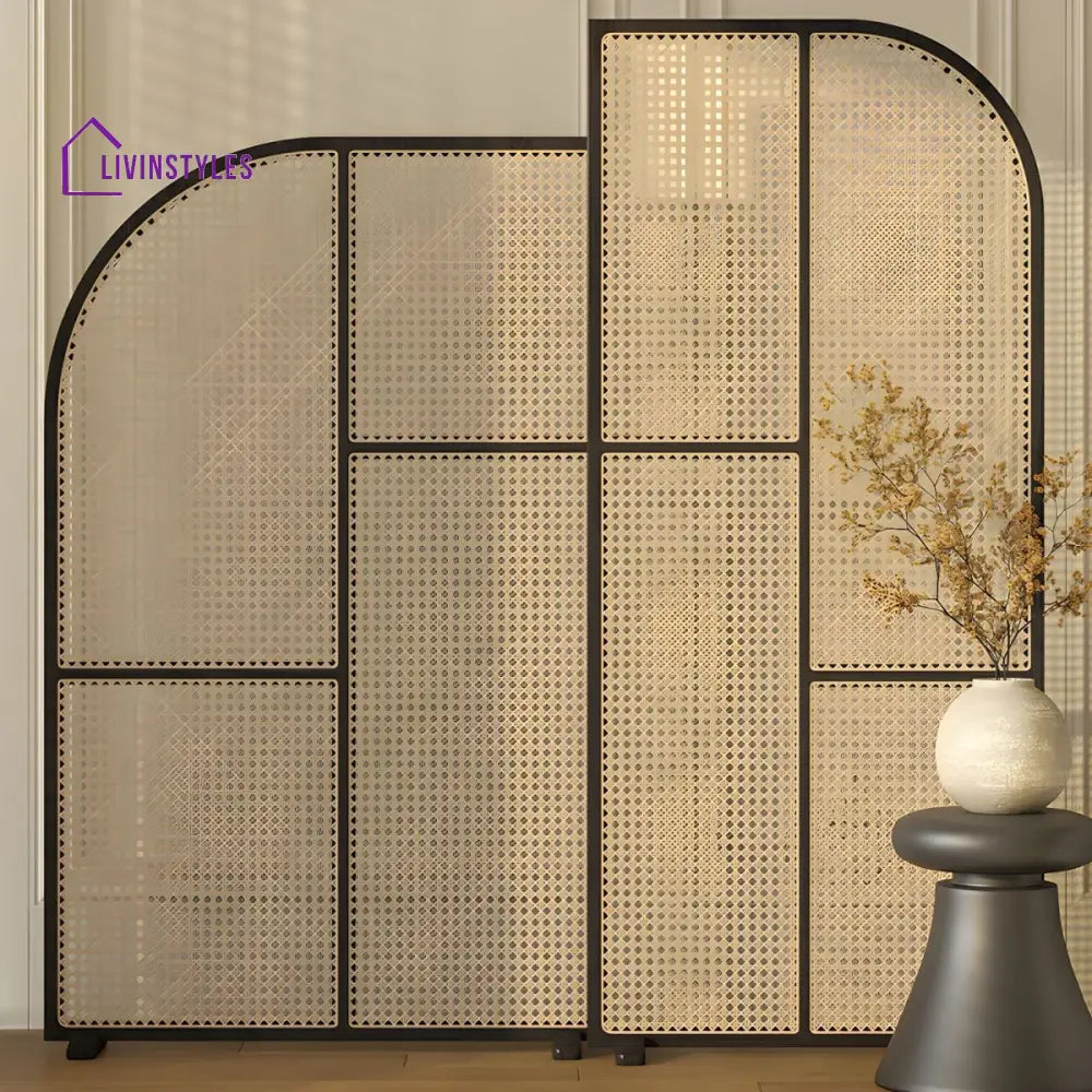 Arianwen Wooden and Cane Weaving Room Partition for Living Room – LivIn ...
