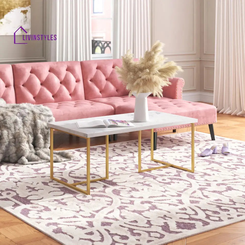 Nicole Metal and Marble Top Coffee Table – LivIn Styles