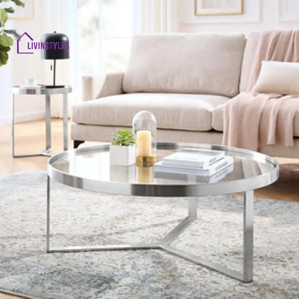 Sienna Stainless Steel Coffee Table for Living Room – LivIn Styles