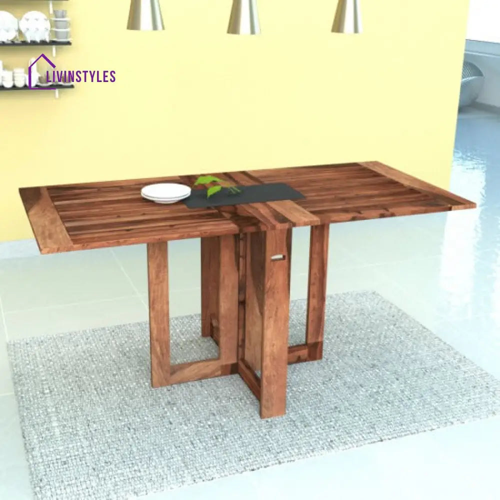 Uber Dining Table Stripped Top - Honey – LivIn Styles