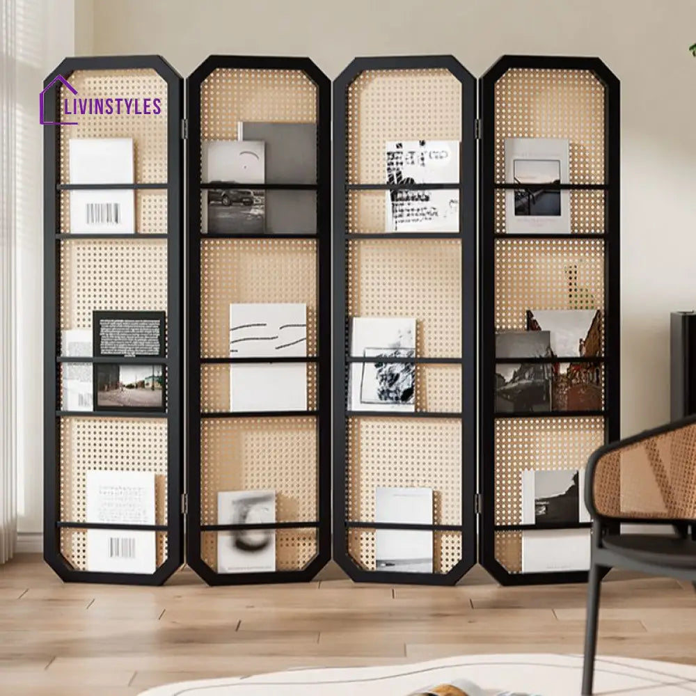 Vega Wooden and Cane Weaving Room Partition for Living Room – LivIn Styles